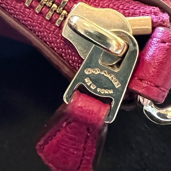 Coach | Bags | Coach Pebbled Leather Dark Pink Bag | Poshmark